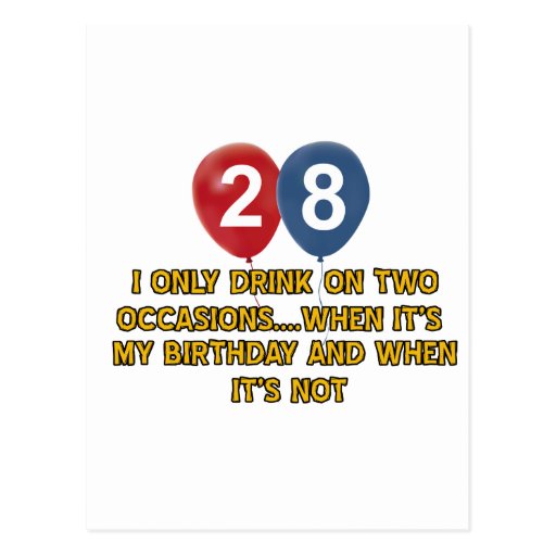 28 Year Old Birthday Designs Postcard Zazzle