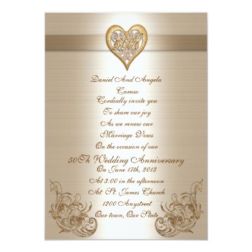 50th Anniversary Vow Renewal Invitation Zazzle 50th Anniversary Vow Renewal Invitation Zazzle