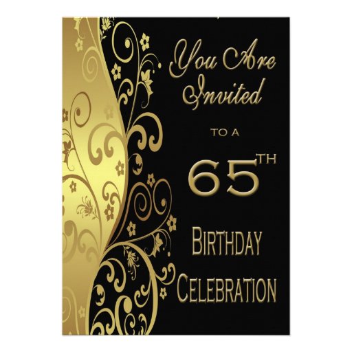 65th Birthday Party Personalised Invitation 13 Cm X 18 Cm Invitation 