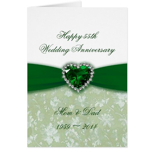 Damask 55th Wedding Anniversary Greeting Card Zazzle
