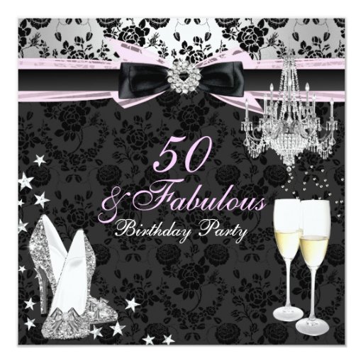 Elegant Chic 50 And Fabulous Birthday Invitation Zazzle