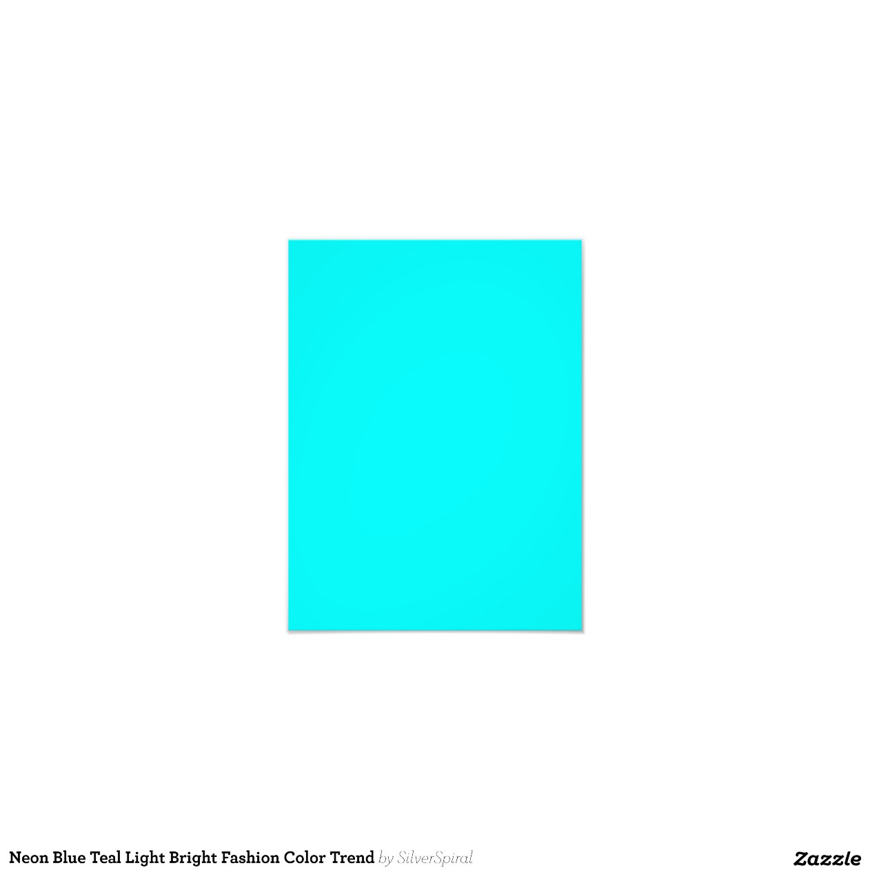 Neon Blue Teal Light Bright Fashion Colour Trend Zazzle