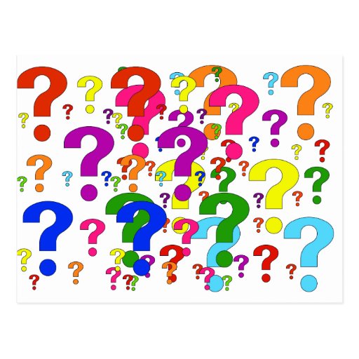 Rainbow Question Marks Postcard | Zazzle