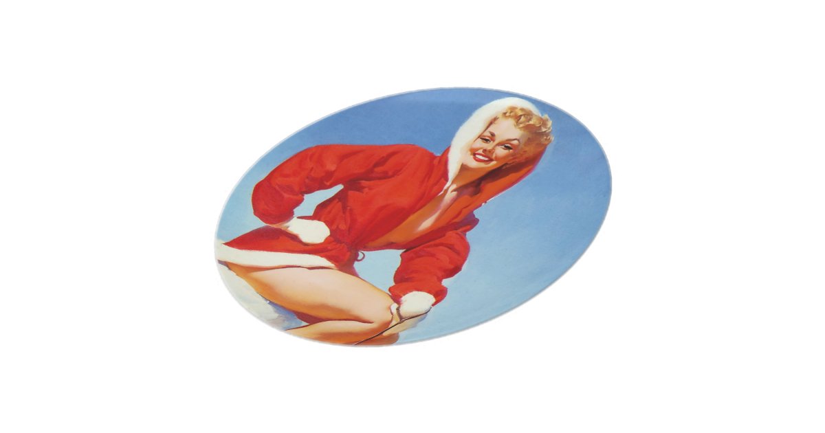 Vintage Retro Gil Elvgren Christmas Pin Up Girl Plate Zazzle