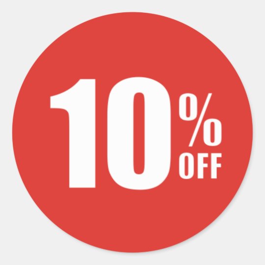 10% Ten Percent OFF Discount Sale Sticker | Zazzle.com.au