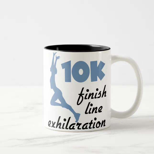 10K Blue Finish Line Two-Tone Coffee Mug | Zazzle