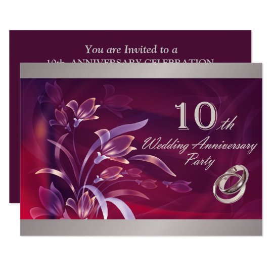 10th Wedding Anniversary Party Invitations Zazzle au 10th-wedding-anniversary-party-invitations-zazzle-au