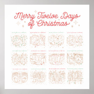 Twelve Days Of Christmas Posters & Photo Prints | Zazzle AU