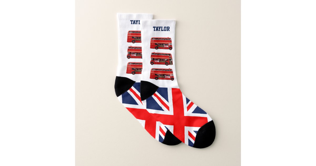12 Red London Buses Socks | Zazzle
