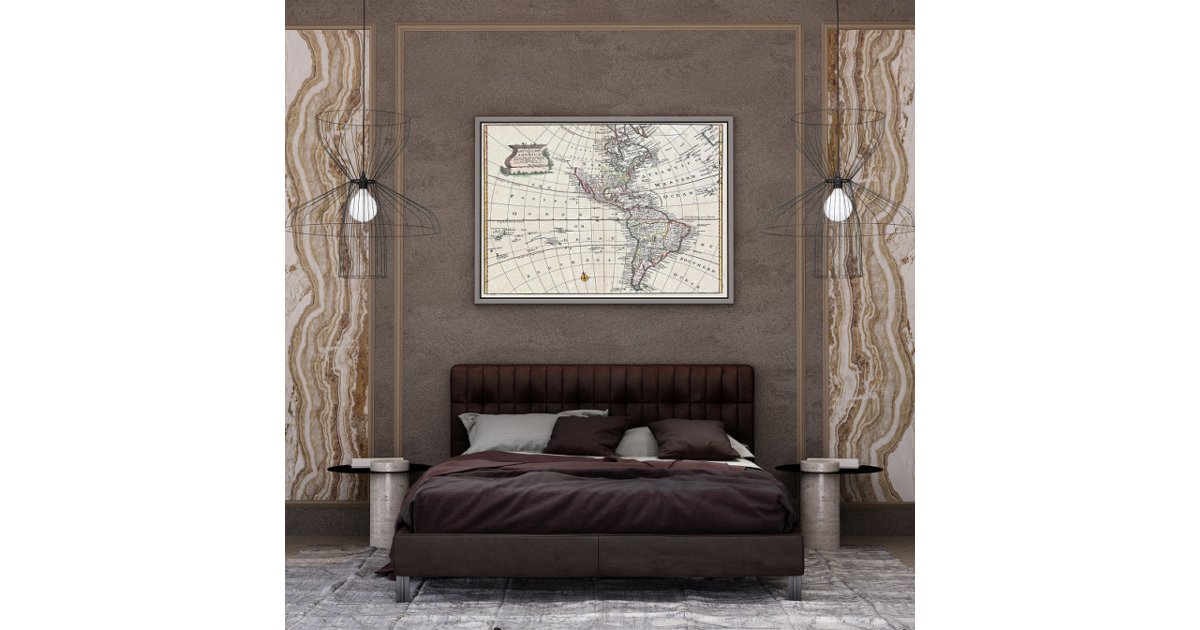 1747 Bowen Map of North America and South America Poster | Zazzle