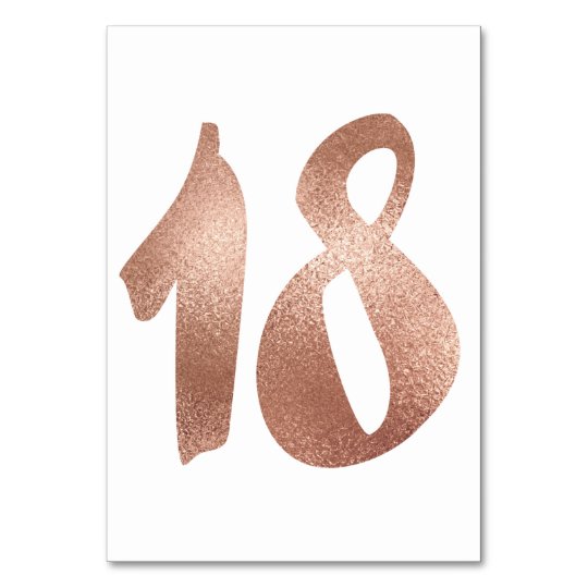 18 Table Number White Metallic Pink Rose Gold Table Number | Zazzle.com.au