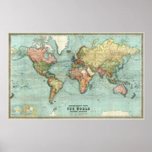 1914 World map Poster | Zazzle
