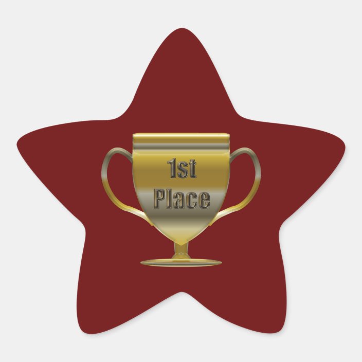 1st Place Trophy Star Sticker | Zazzle.com.au