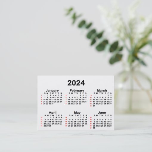 2024 White 52 Week Calendar by Janz Business Cards | Zazzle