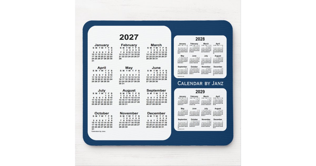 2027-2029 Police Box Blue 3 Year Calendar by Janz Mouse Pad | Zazzle