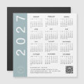 2027 Calendar Blue Border QR Code Company Logo | Zazzle