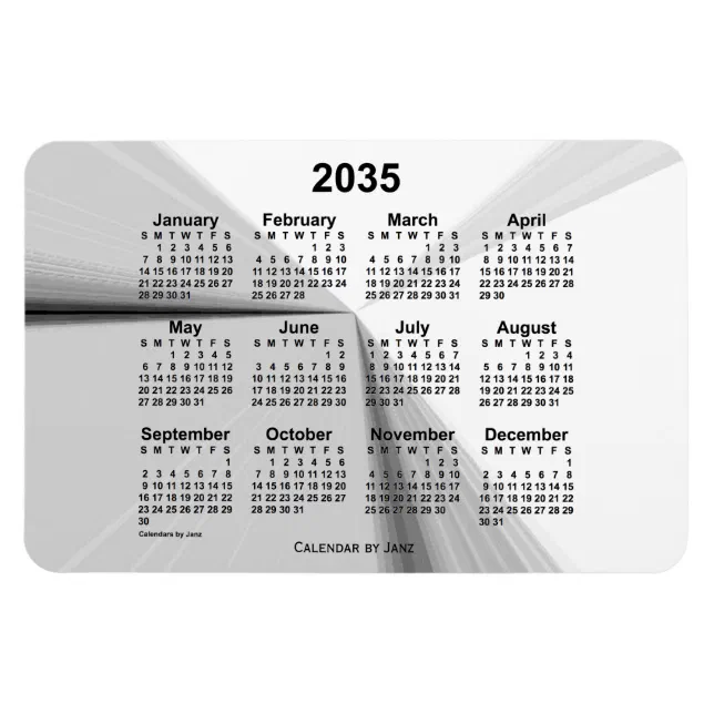 2035 Vanishing Smoke Calendar by Janz 4x6 Magnet | Zazzle