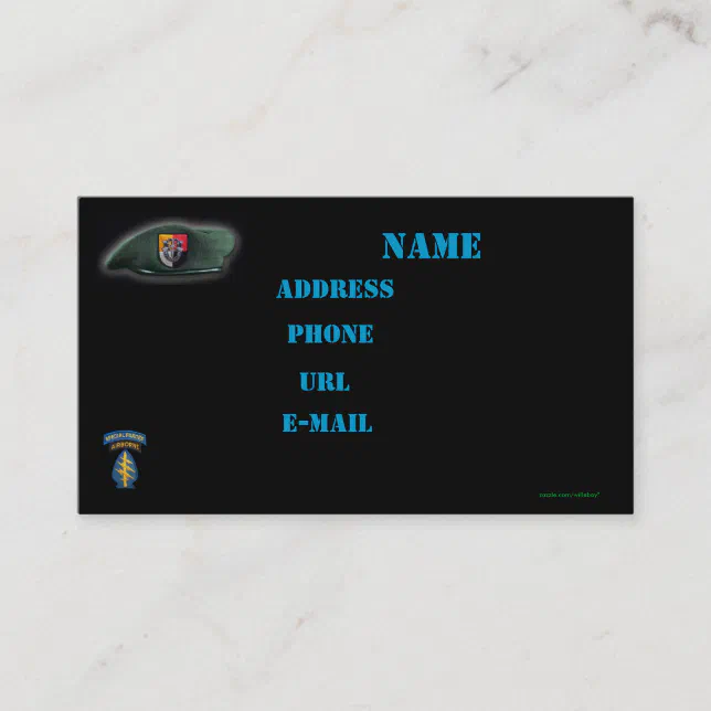 3rd special forces group patch sfg business Card | Zazzle