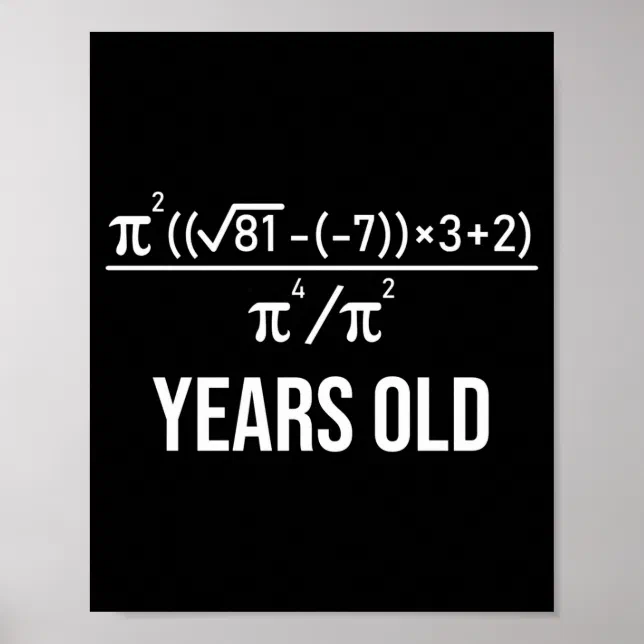 50 Years Old Equation Funny 50th Birthday Math Poster | Zazzle