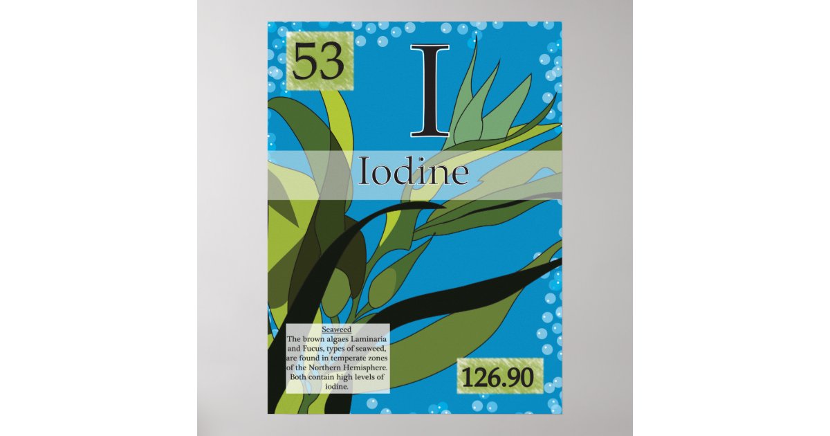 53. Iodine (I) Periodic Table of the Elements Poster | Zazzle