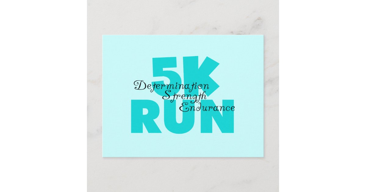 5K Run Aqua Sports Running Postcard | Zazzle