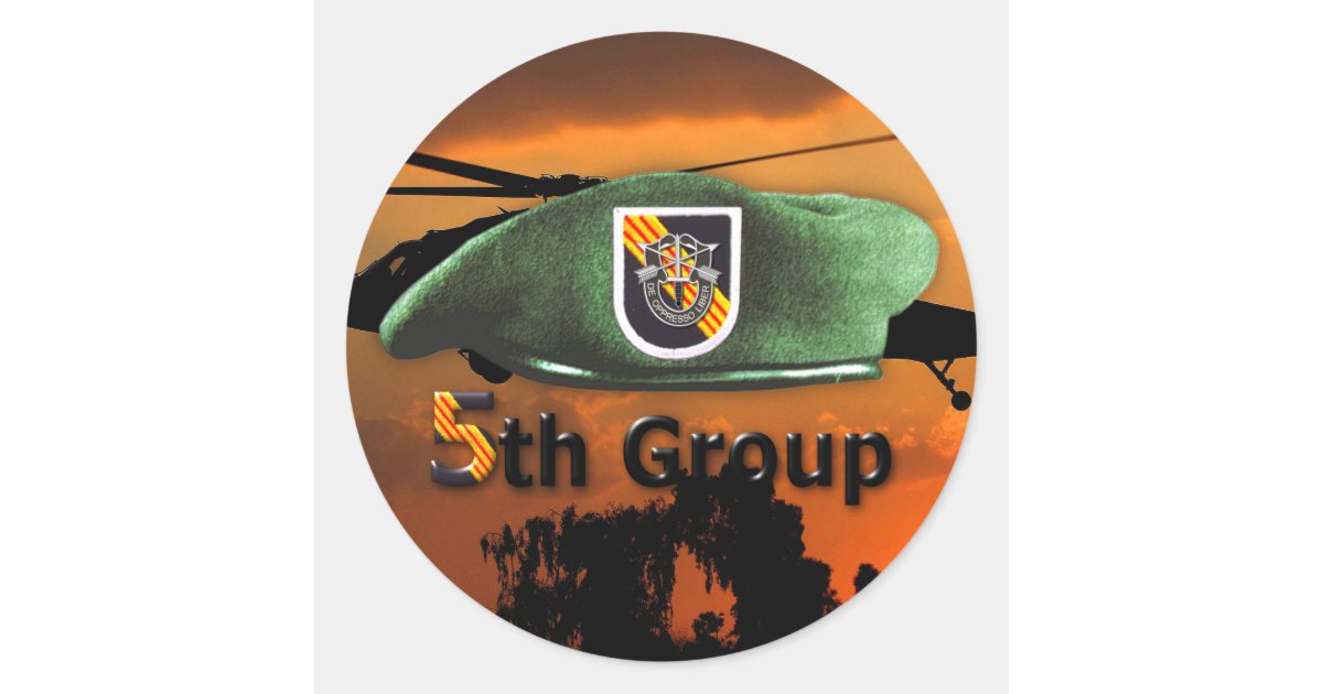 5th Special Forces Group SFG SF Veterans LRRP Classic Round Sticker ...