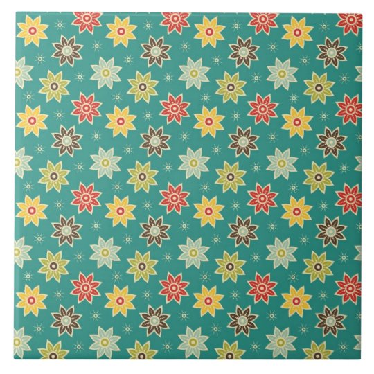 70s Retro Flower Pattern Tile | Zazzle.com.au