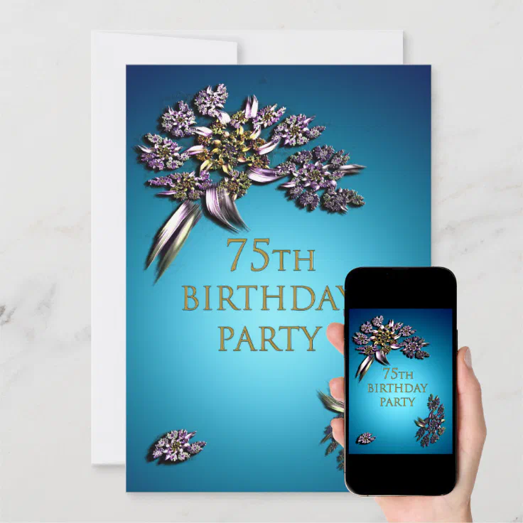 75th Birthday party invitation | Zazzle