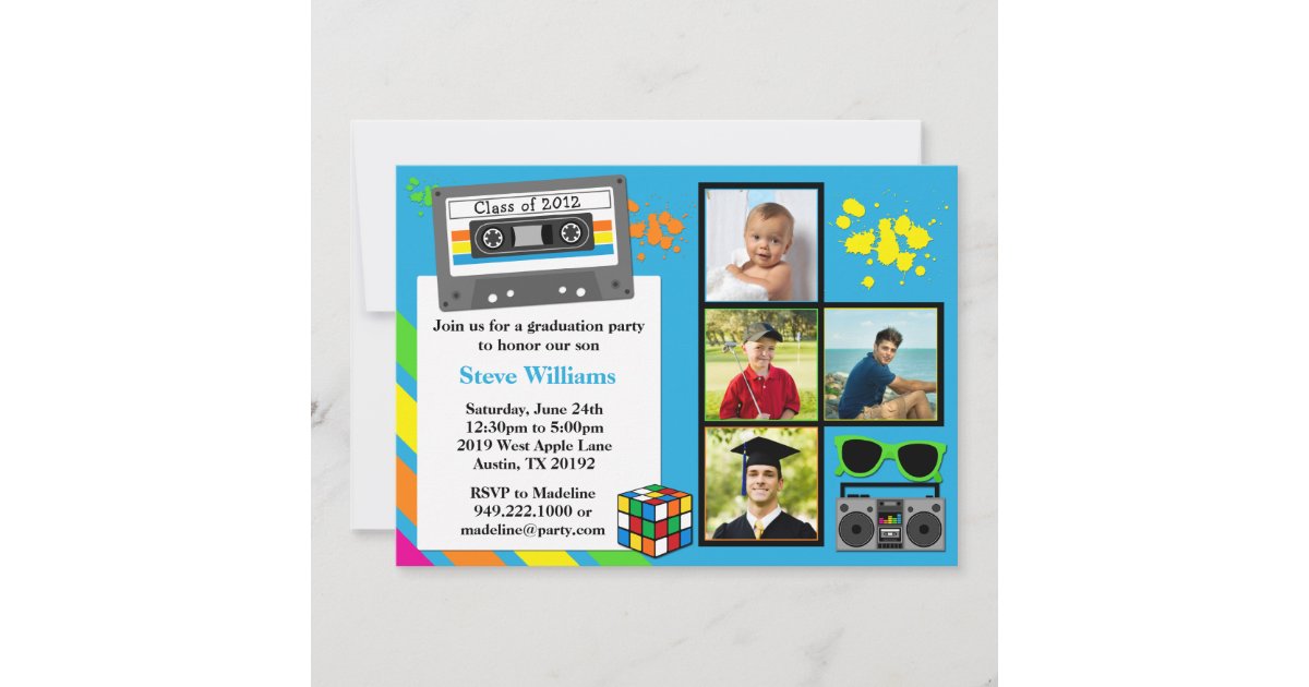 80's Graduation Party Invitation Class of 2012 | Zazzle
