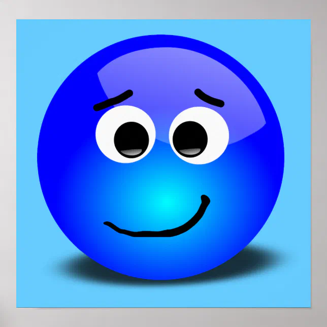 88-Free-3D-Apprehensive-Smiley-Face-Clipart-Illust Poster | Zazzle