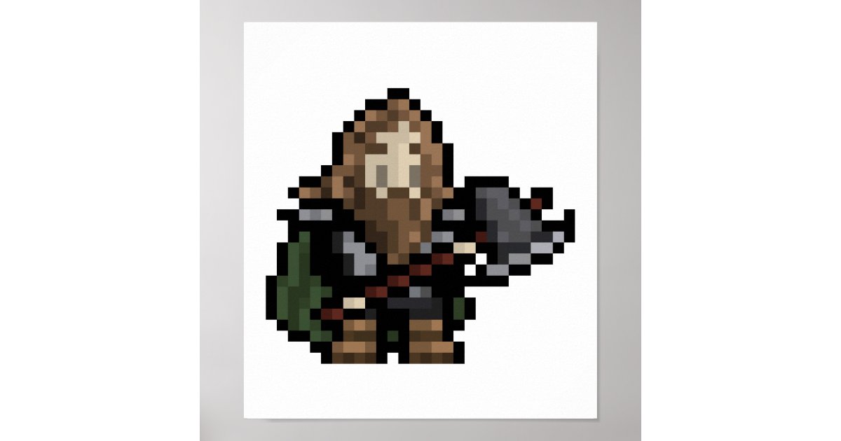 8-Bit Dwarf Pixel Art Poster | Zazzle