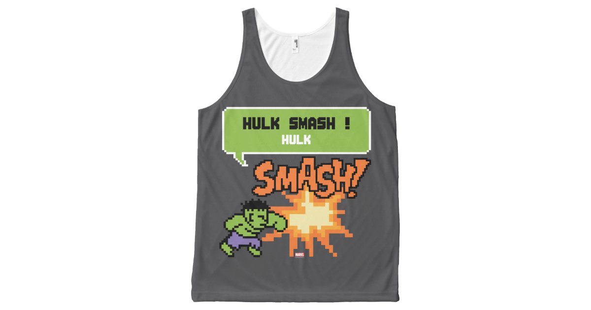 8Bit Hulk Attack - Hulk Smash! All-Over Print Singlet | Zazzle