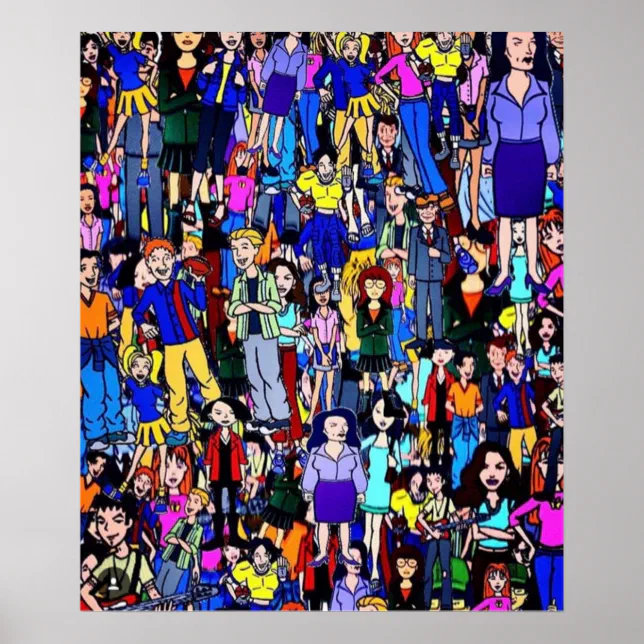 90s MTV Daria characters collage Poster | Zazzle