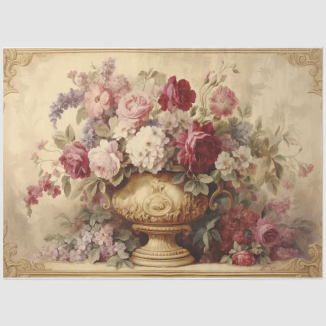 A beautiful French Urn with Florals Tissue Paper | Zazzle