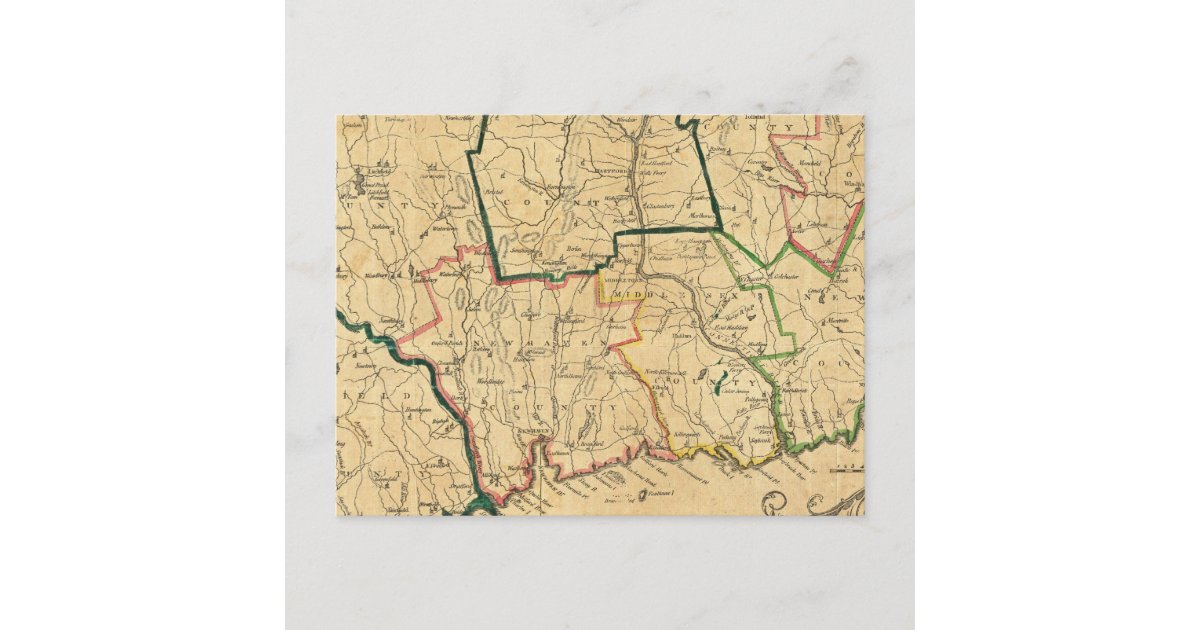 A Correct Map of Connecticut Postcard | Zazzle