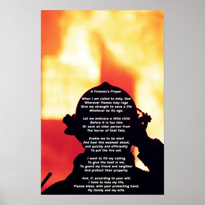 A Fireman's Prayer Poster | Zazzle.com.au