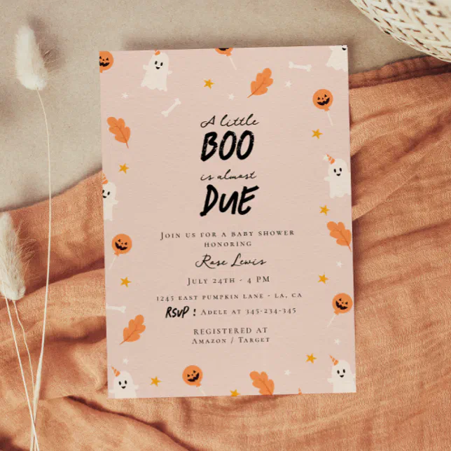 A little boo is almost due baby shower invitation | Zazzle
