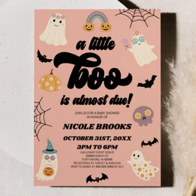 A Little Boo Is Almost Due! Halloween Baby Shower Invitation | Zazzle