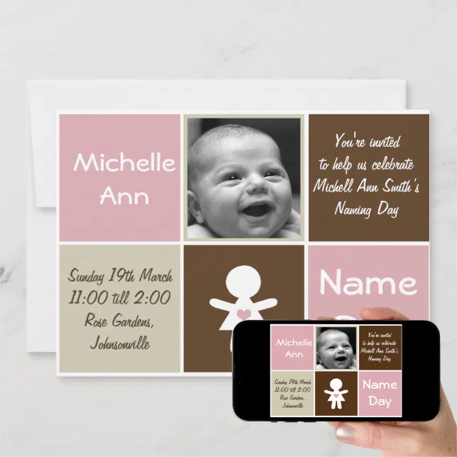 a new heart name day girl invitation | Zazzle