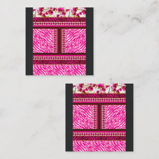 a pink and white wallpaper with a cross on it loyalty card | Zazzle