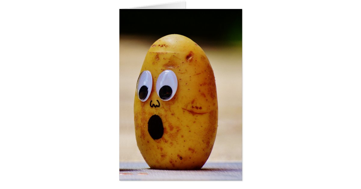 A surprised potato blank card | Zazzle