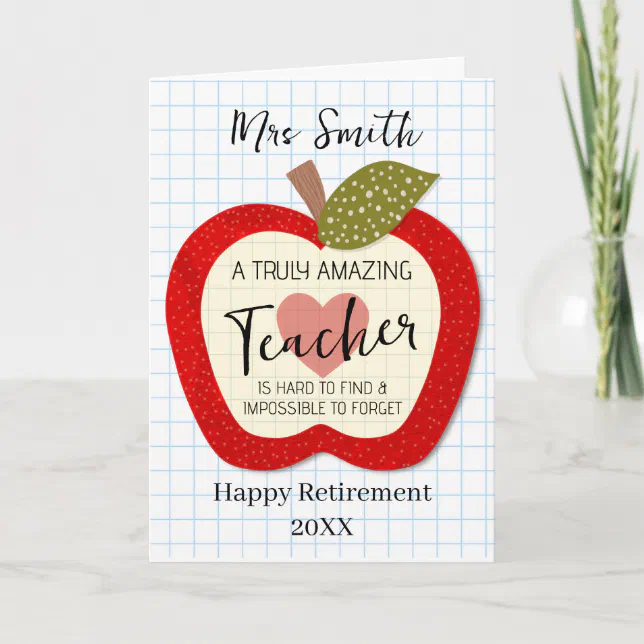 A Truly Amazing Teacher Thank You Card Apple | Zazzle