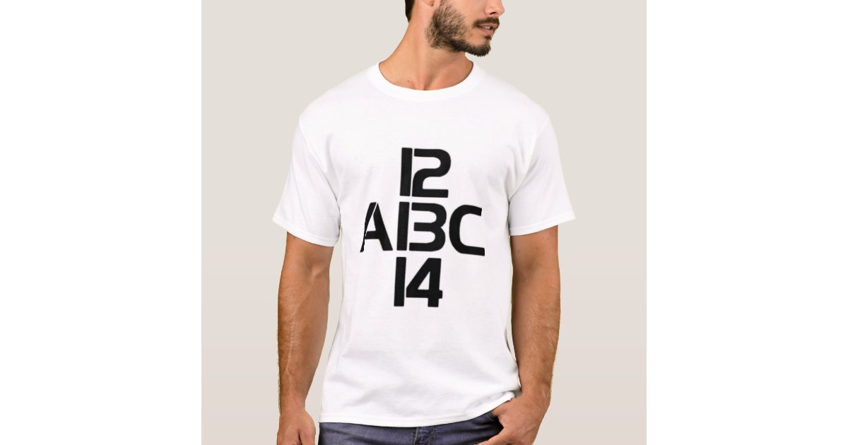 ABC 12 13 14 T-Shirt | Zazzle