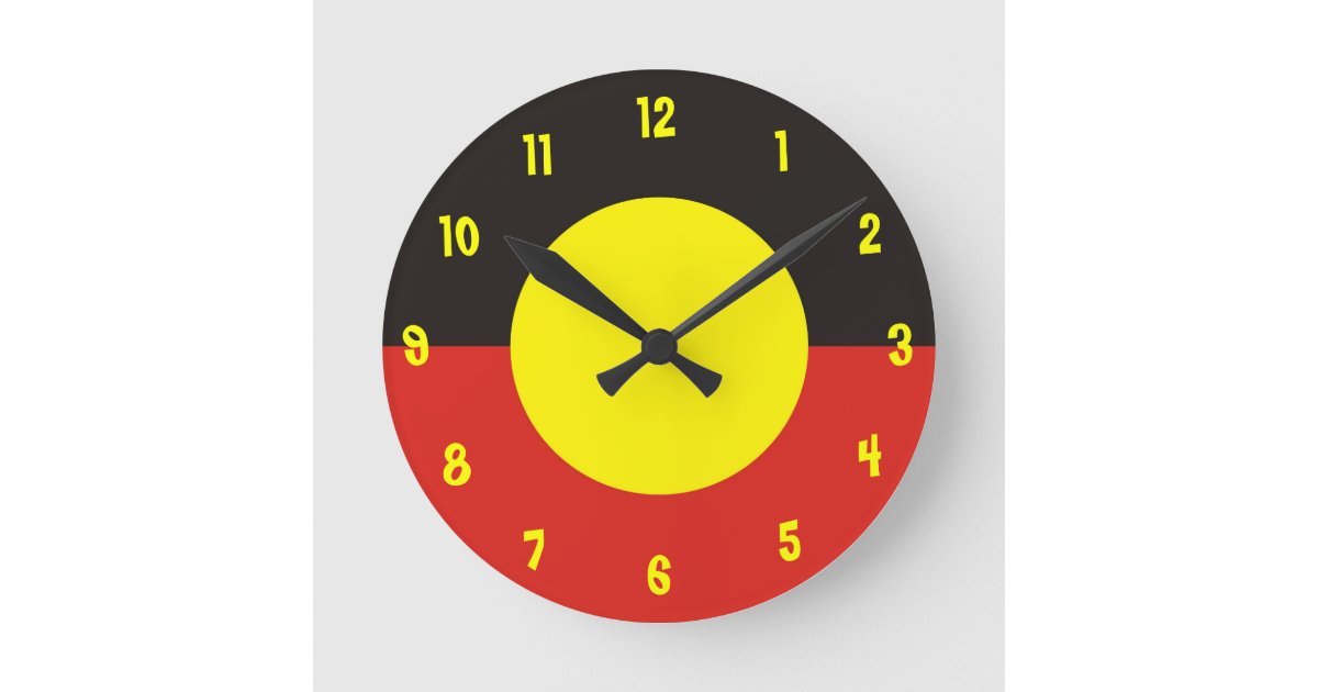 aboriginal flag clock | Zazzle