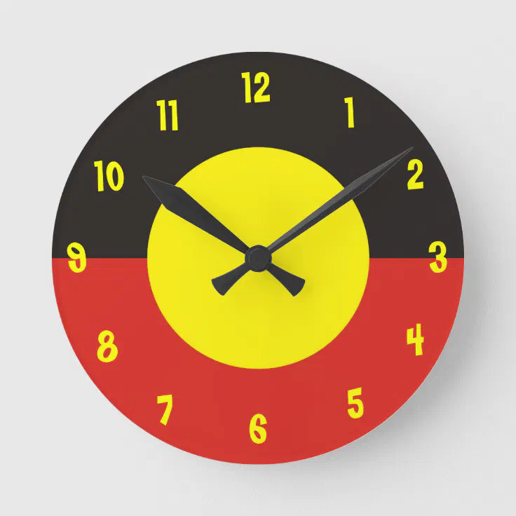 aboriginal flag clock | Zazzle
