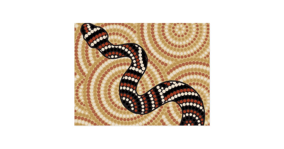 Aboriginal snake dot painting postcard | Zazzle.com.au