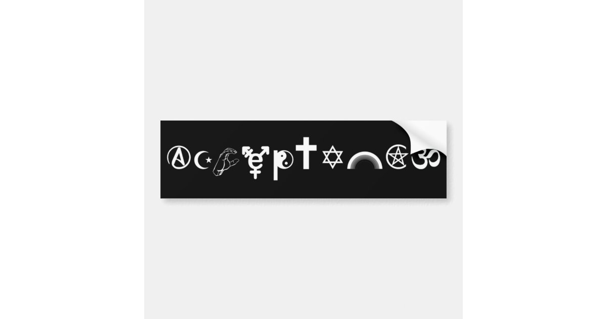 Acceptance Symbols 2 Bumper Sticker | Zazzle
