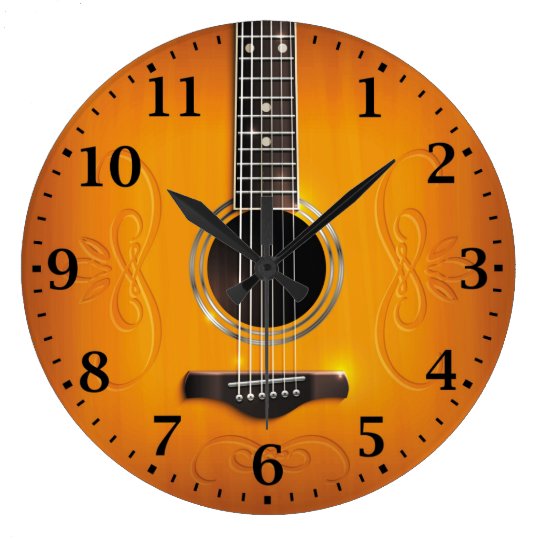 Acoustic Guitar Wall Clock | Zazzle.com.au