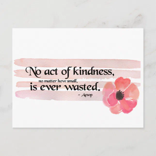 Act of Kindness Quote Postcard | Zazzle