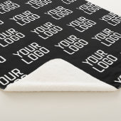 Add Your Logo Repeating Pattern Editable Template Sherpa Blanket | Zazzle